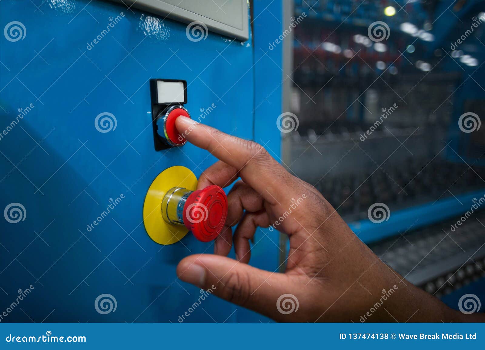 Hand pressing a red button stock photo. Image of pressing - 137474138