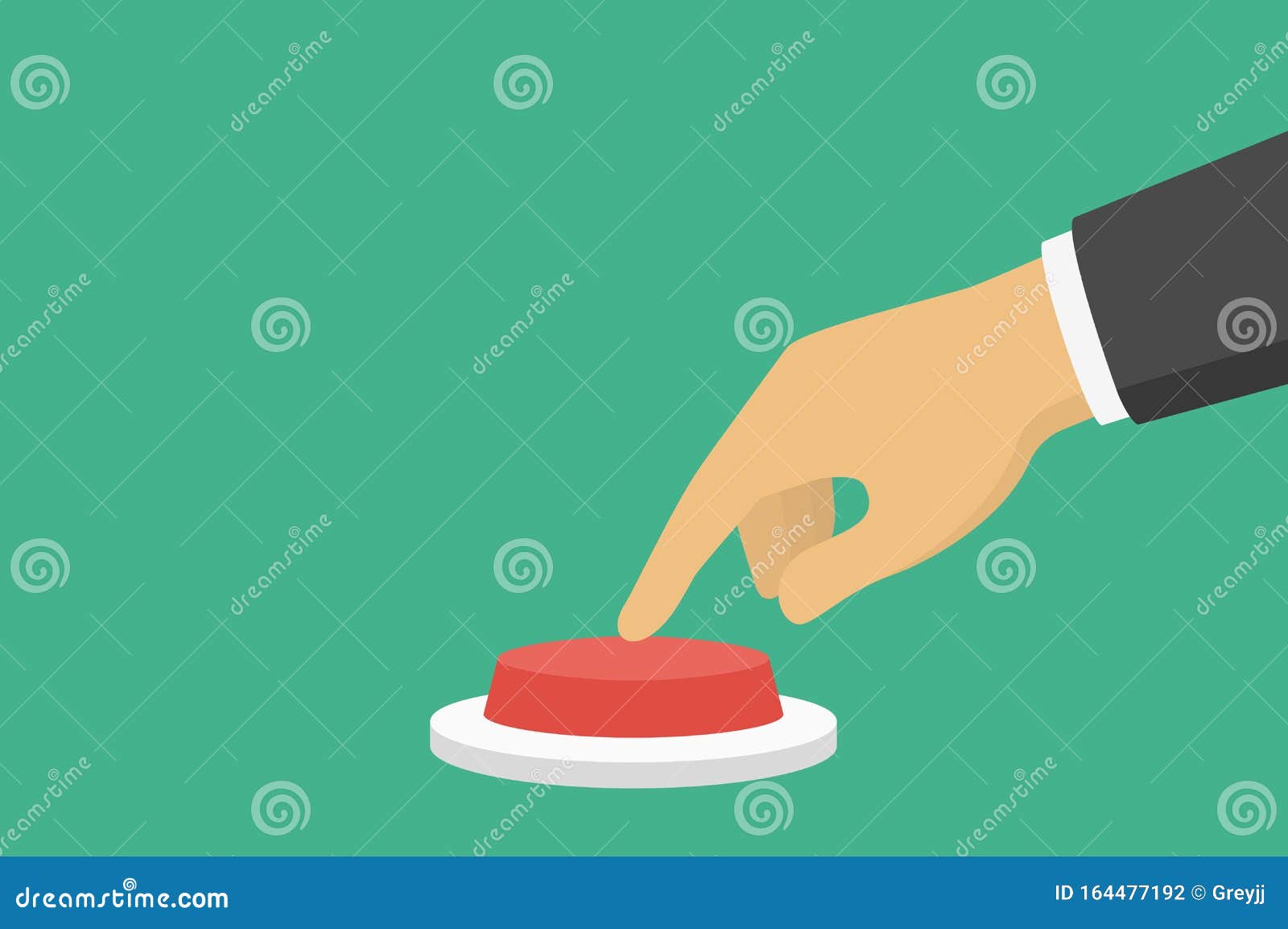 Hand Pressing Red Button, Side View Stock Vector - Illustration of hand ...
