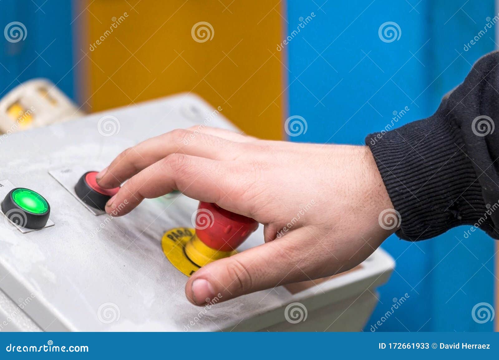 Hand Pressing the Red Emergency Button or Stop Button for Industrial ... Hand Pressing the Red Emergency Button or Stop Button for Industrial ...