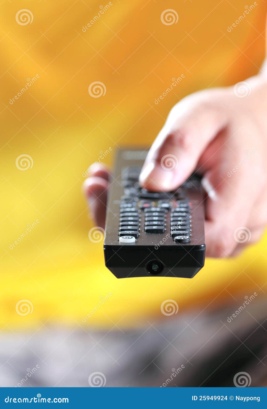 Hand Pressing Remote Control Stock Photo - Image of communication ...