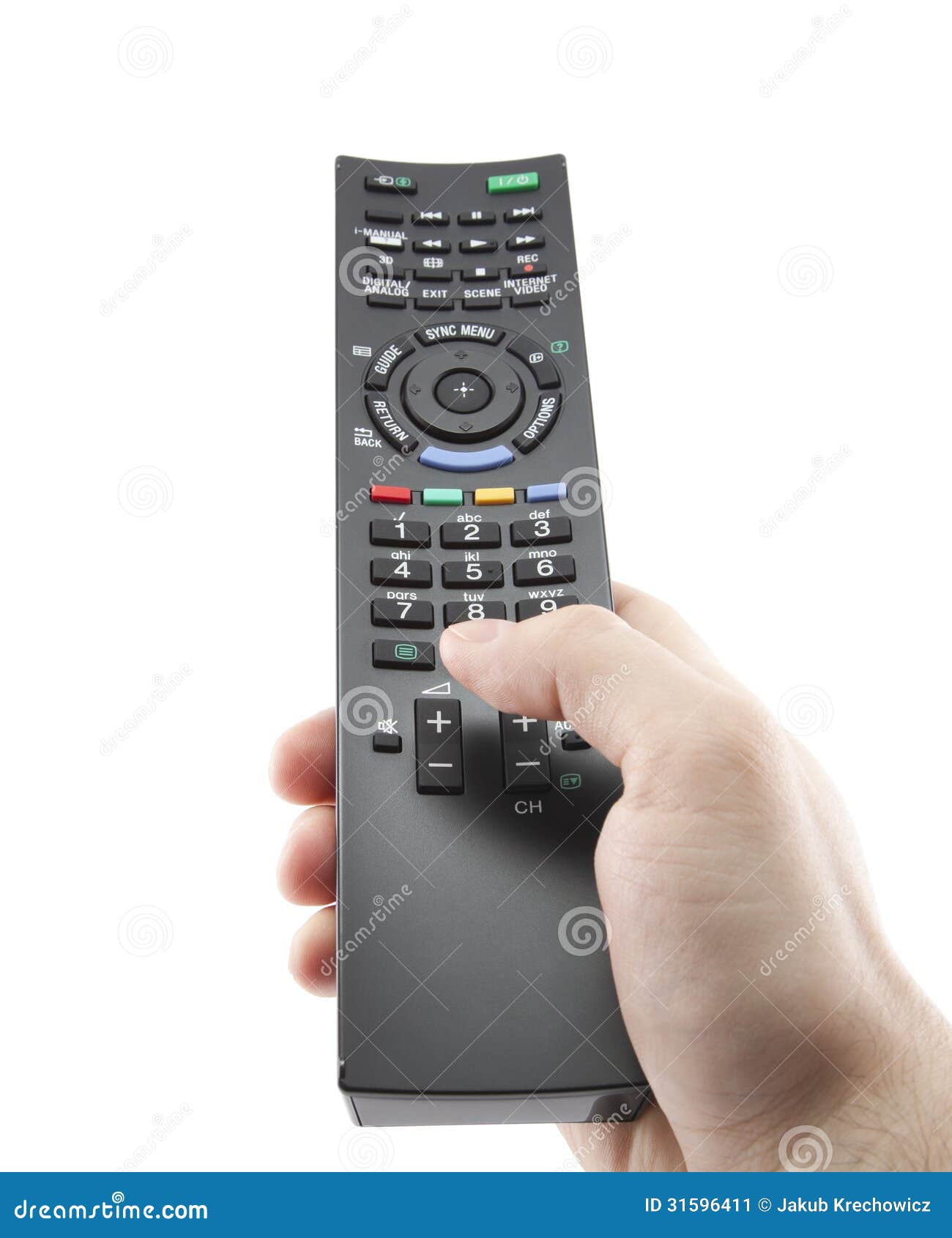 Hand Pressing Remote Control Stock Image - Image of adjusting, buttons ...