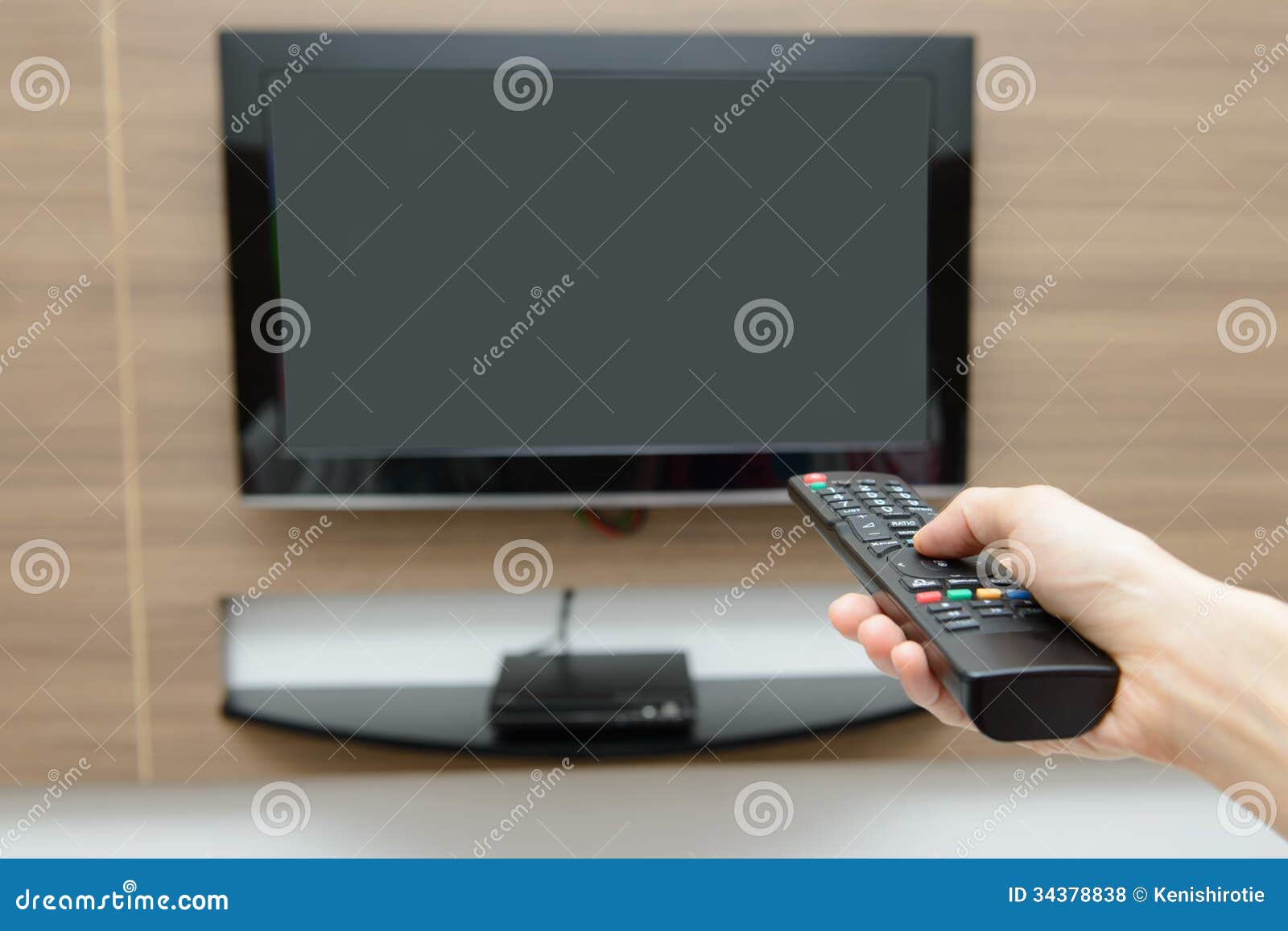 Hand Pressing Remote Control Stock Photo - Image of entertainment ...