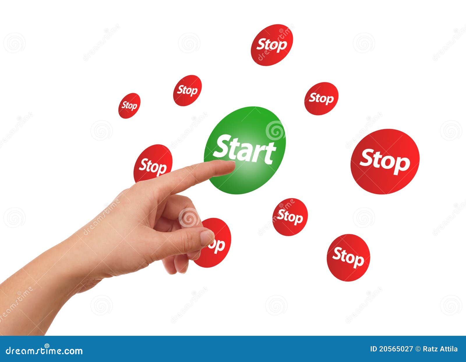 Hand pressing Start button stock image. Image of junk - 20565027