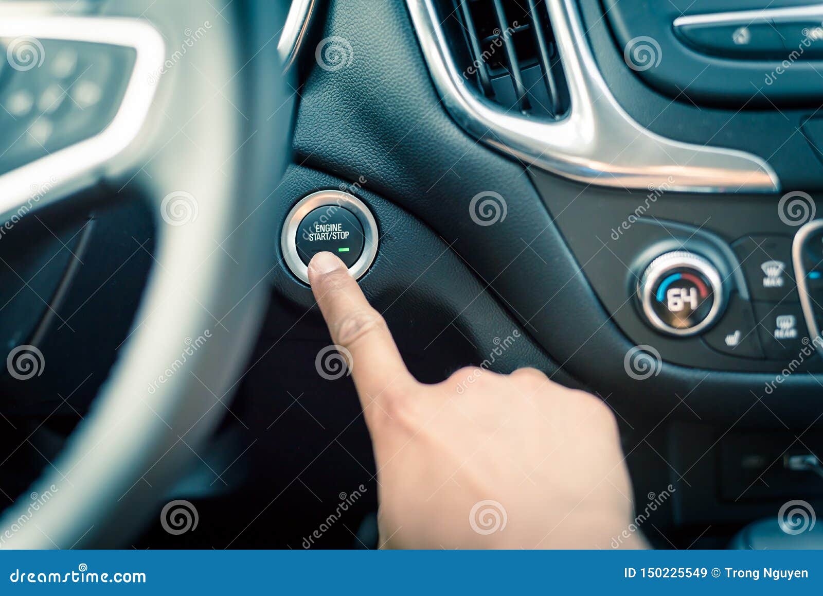 Hand Pressing the Start Stop Button on Keyless Car Stock Image - Image ...