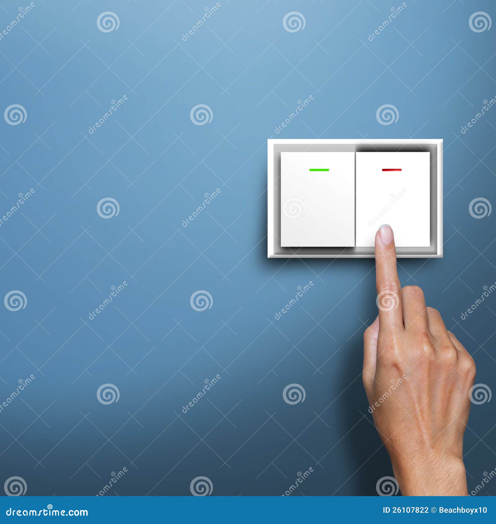 Hand pressing switch stock photo. Image of power, plate - 26107822