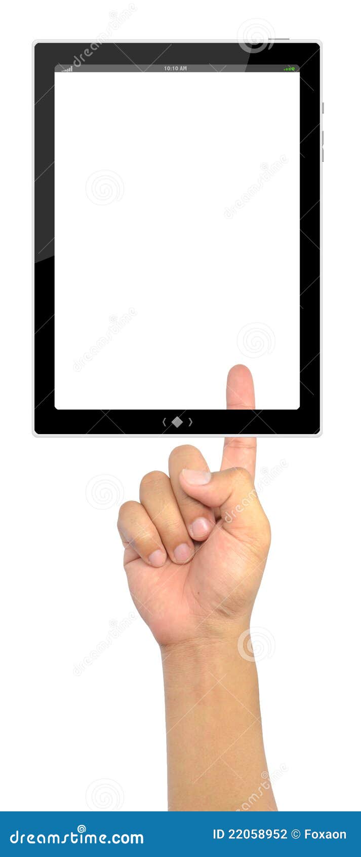 Hand Pressing Touch Pad PC Isolated Stock Photo - Image of innovation ...