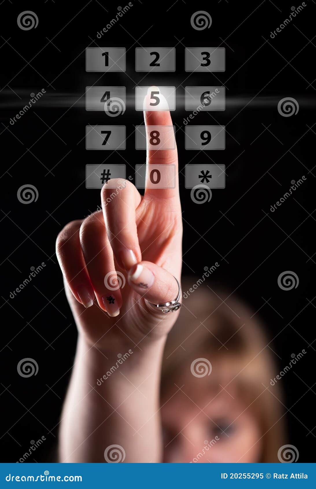 Hand Pressing Touch Screen Interface Stock Image - Image of hand ...