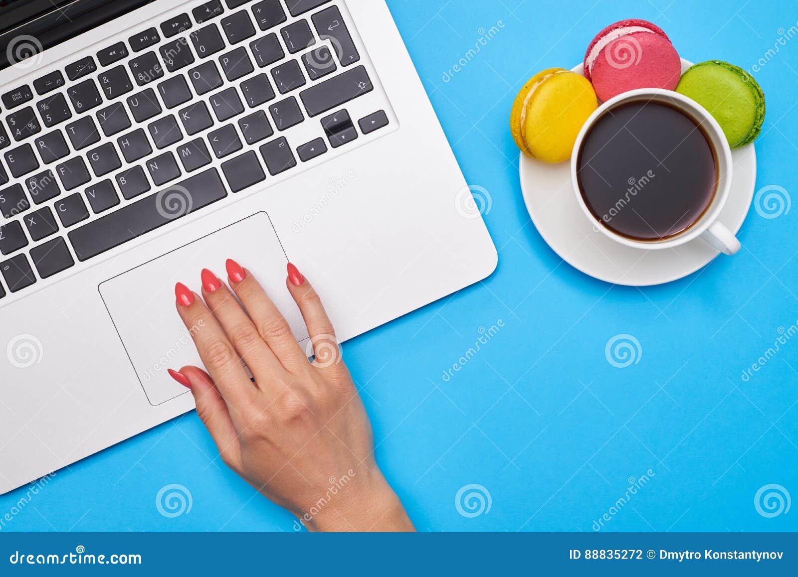 Hand Pressing a Touchpad on Laptop Computer Stock Photo - Image of ...
