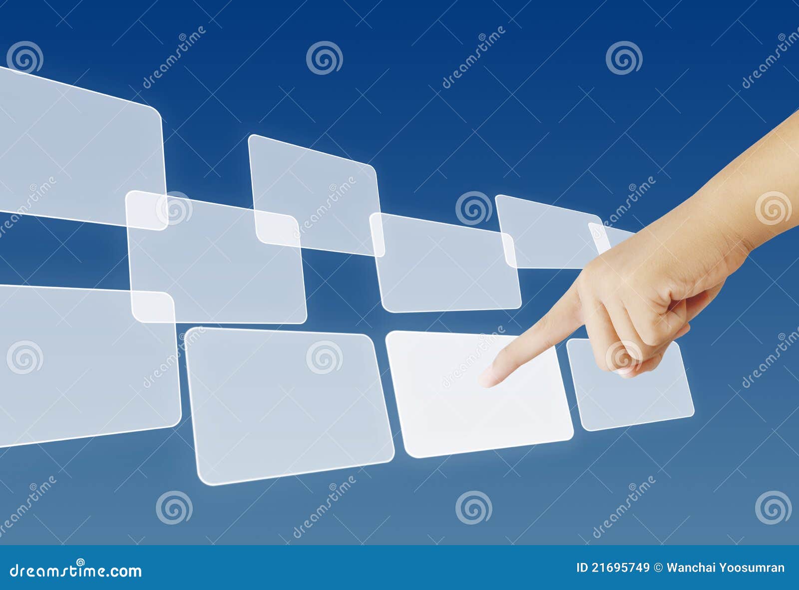 Hand pressing touchscreen stock illustration. Illustration of computer ...
