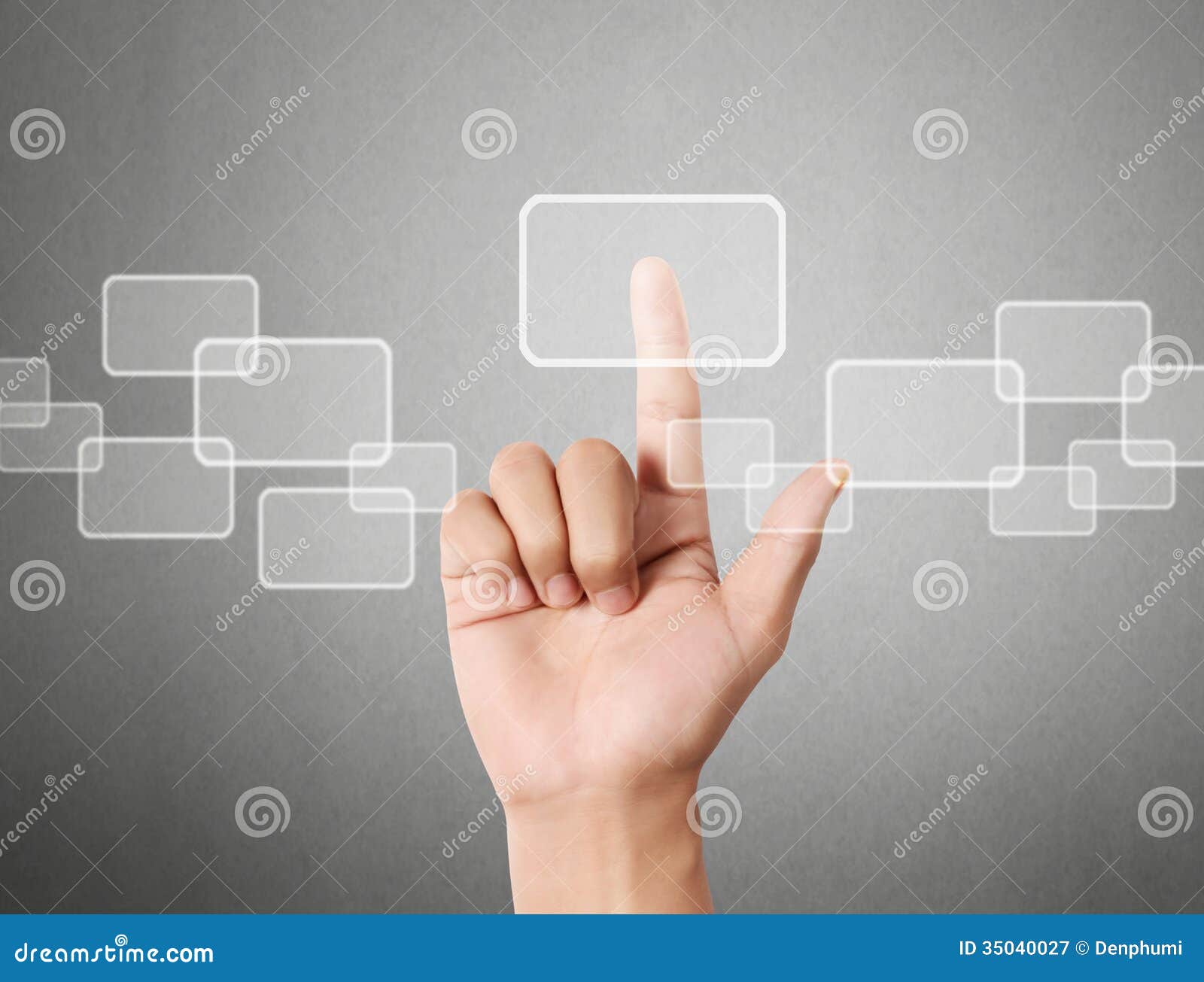 Hand Pressing Touchscreen Button Stock Image - Image of concept ...