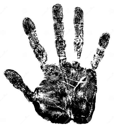 Hand print. stock vector. Illustration of silhouette, vector - 4401585