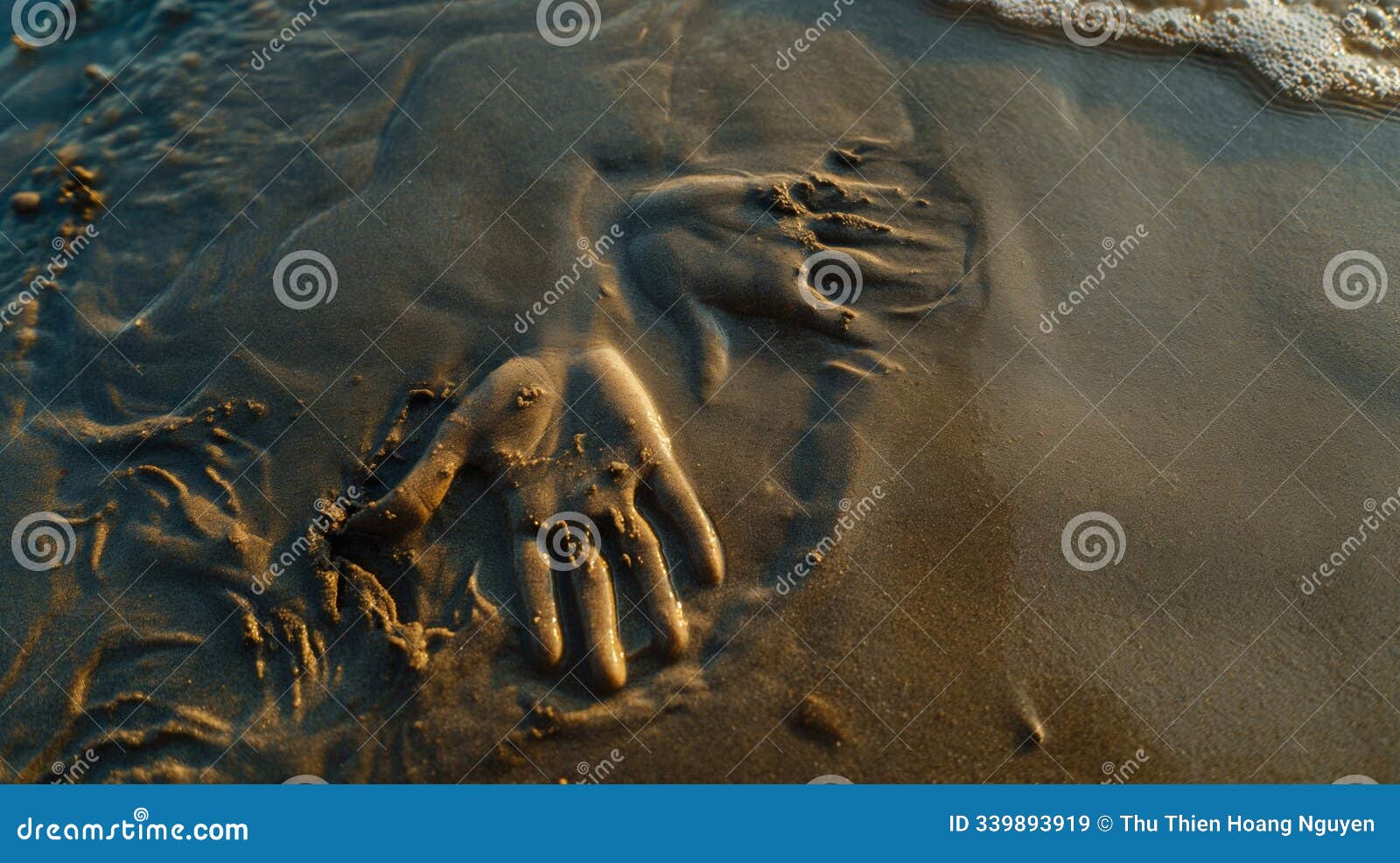A hand print on the beach stock image. Image of sand - 339893919