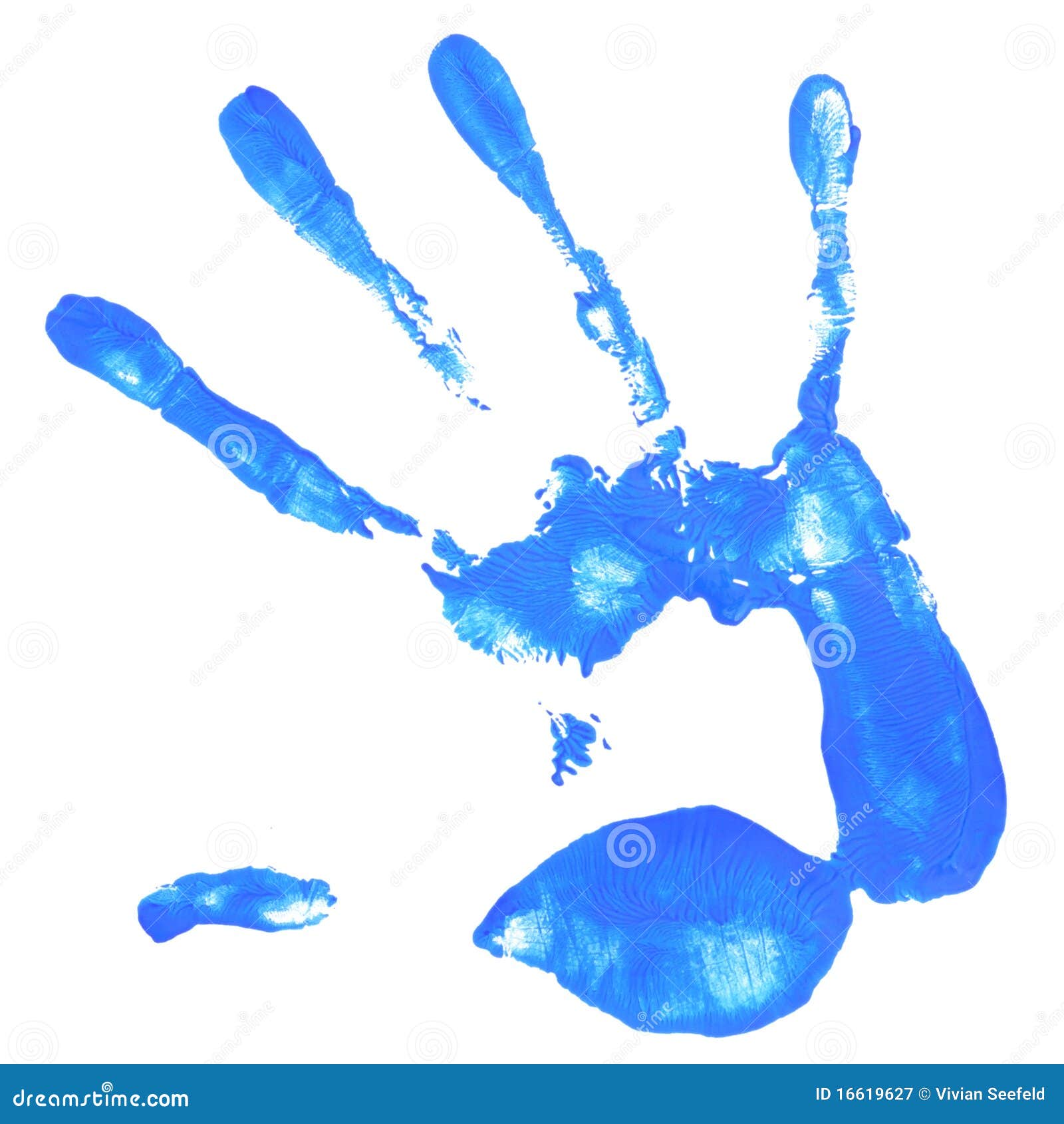 Hand print with blue color stock image. Image of concept - 16619627
