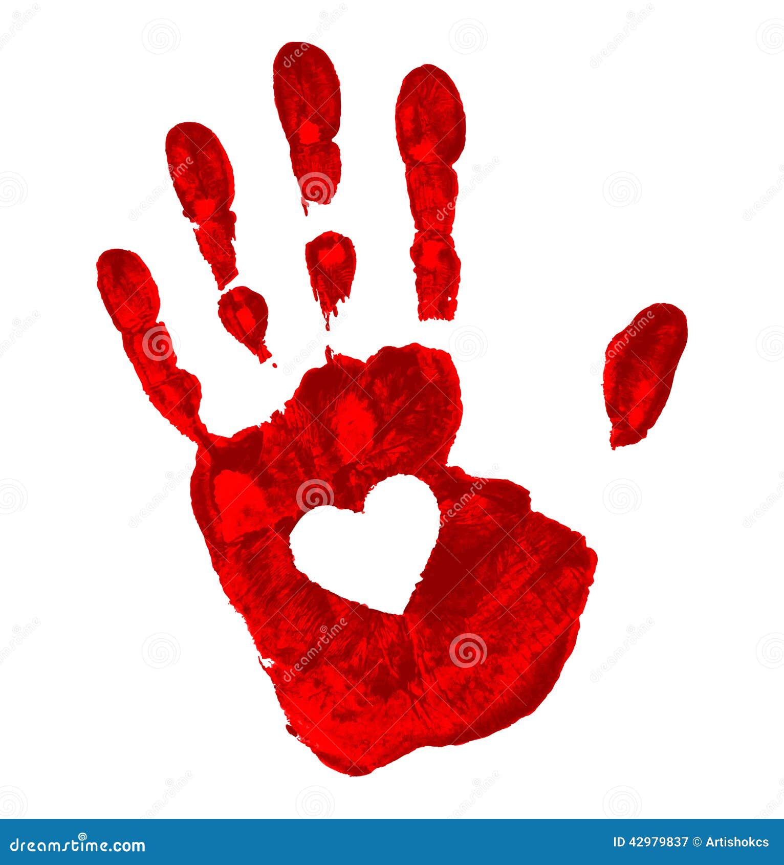Hand print with heart icon stock vector. Illustration of imprint - 42979837