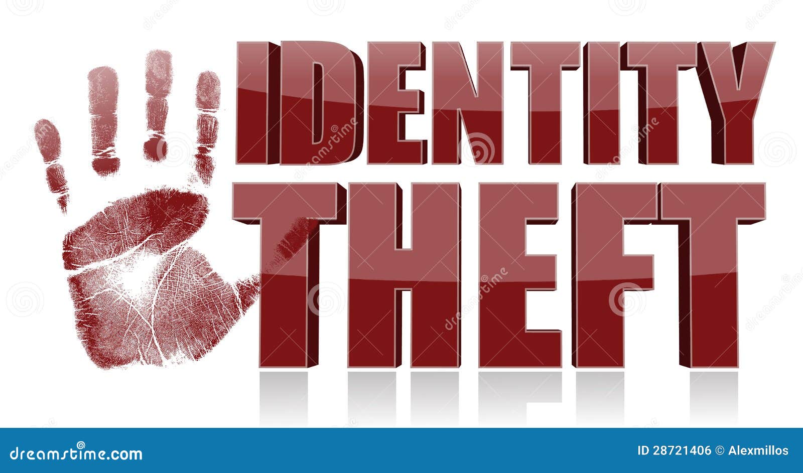 Hand Print with Identity Theft Text. Stock Illustration - Illustration ...
