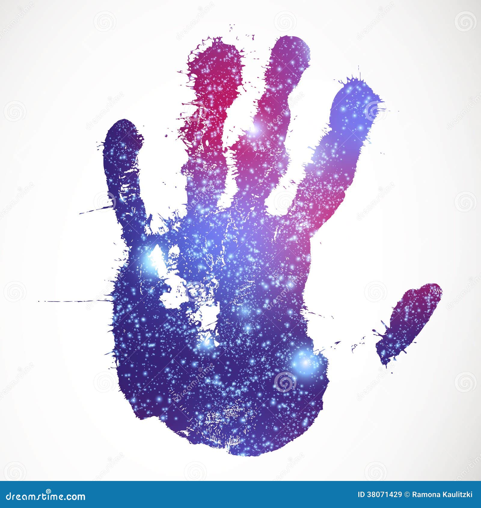 Hand Print stock illustration. Illustration of glowing - 38071429