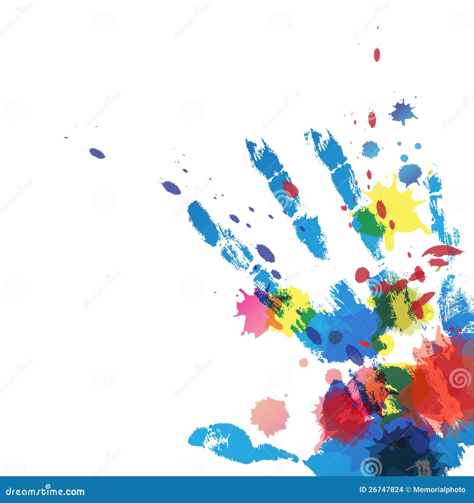 Hand Print with Ink Splatter Stock Vector - Illustration of banner ...
