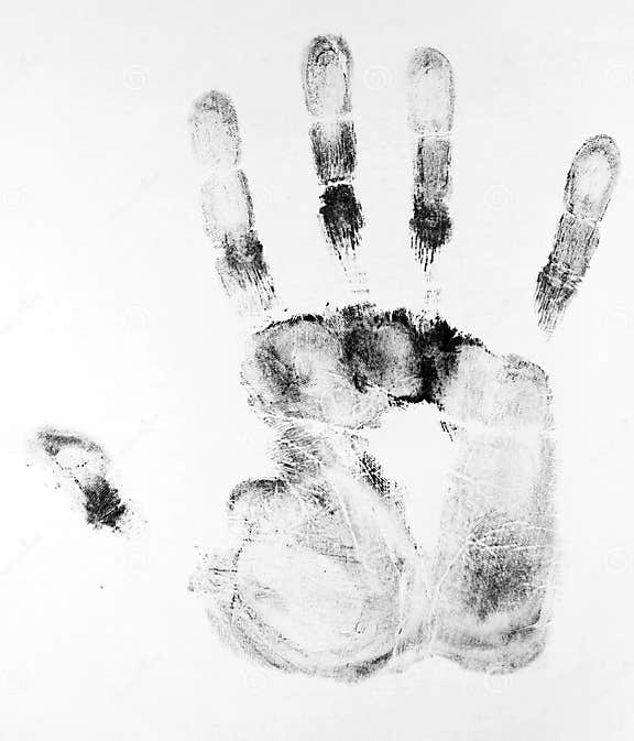 Hand Print Isolated on White Stock Image - Image of paint, handprint ...