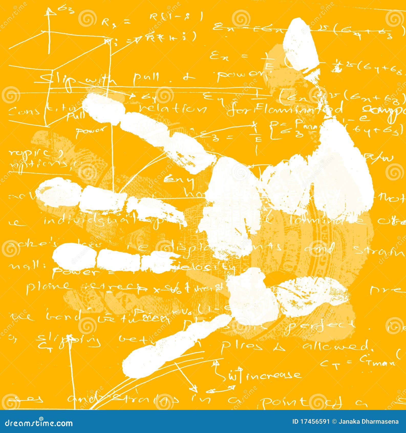 Hand Print with Mathematics Stock Illustration - Illustration of ...