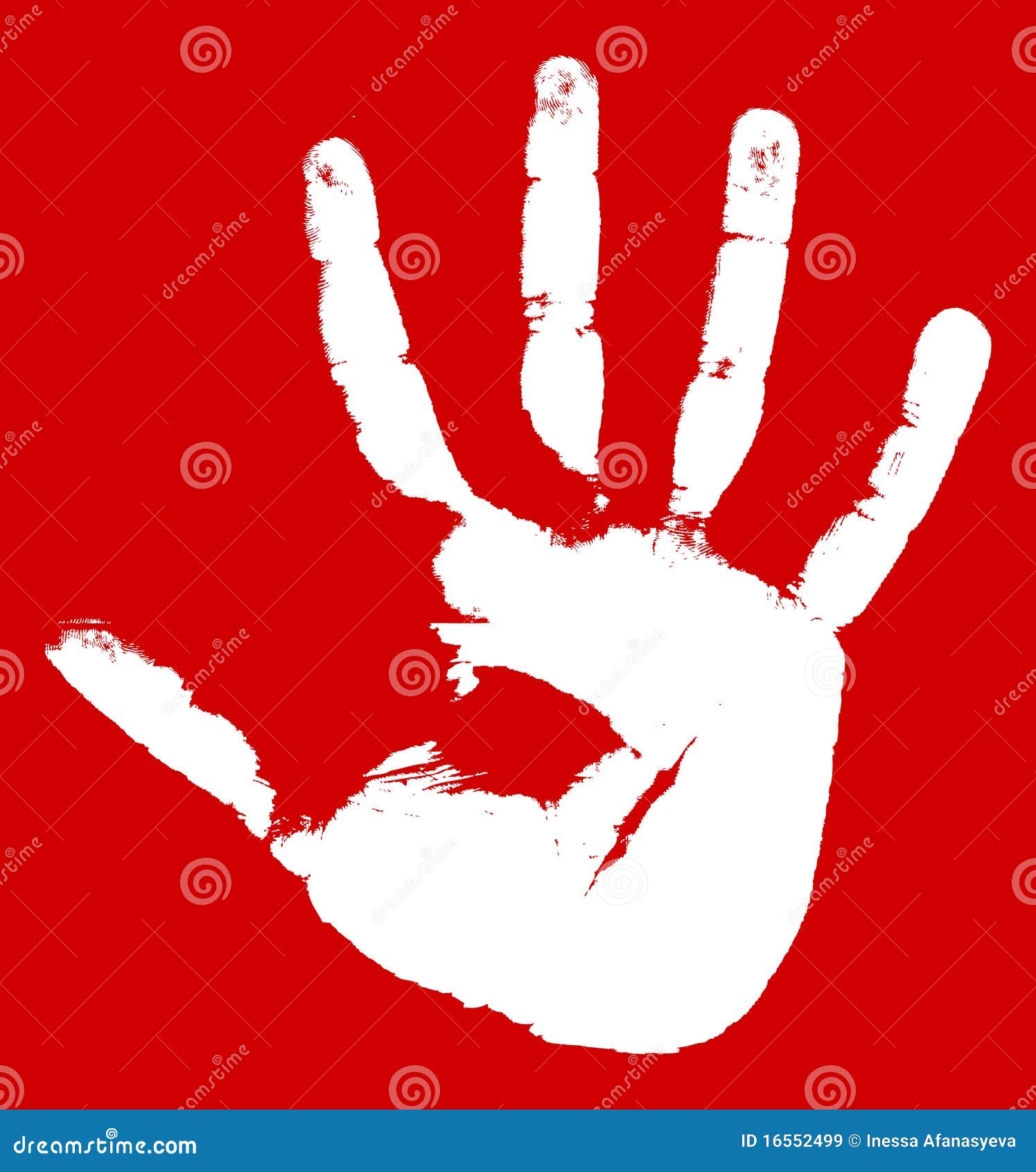 Hand Print on a Red Background Stock Vector - Illustration of ...