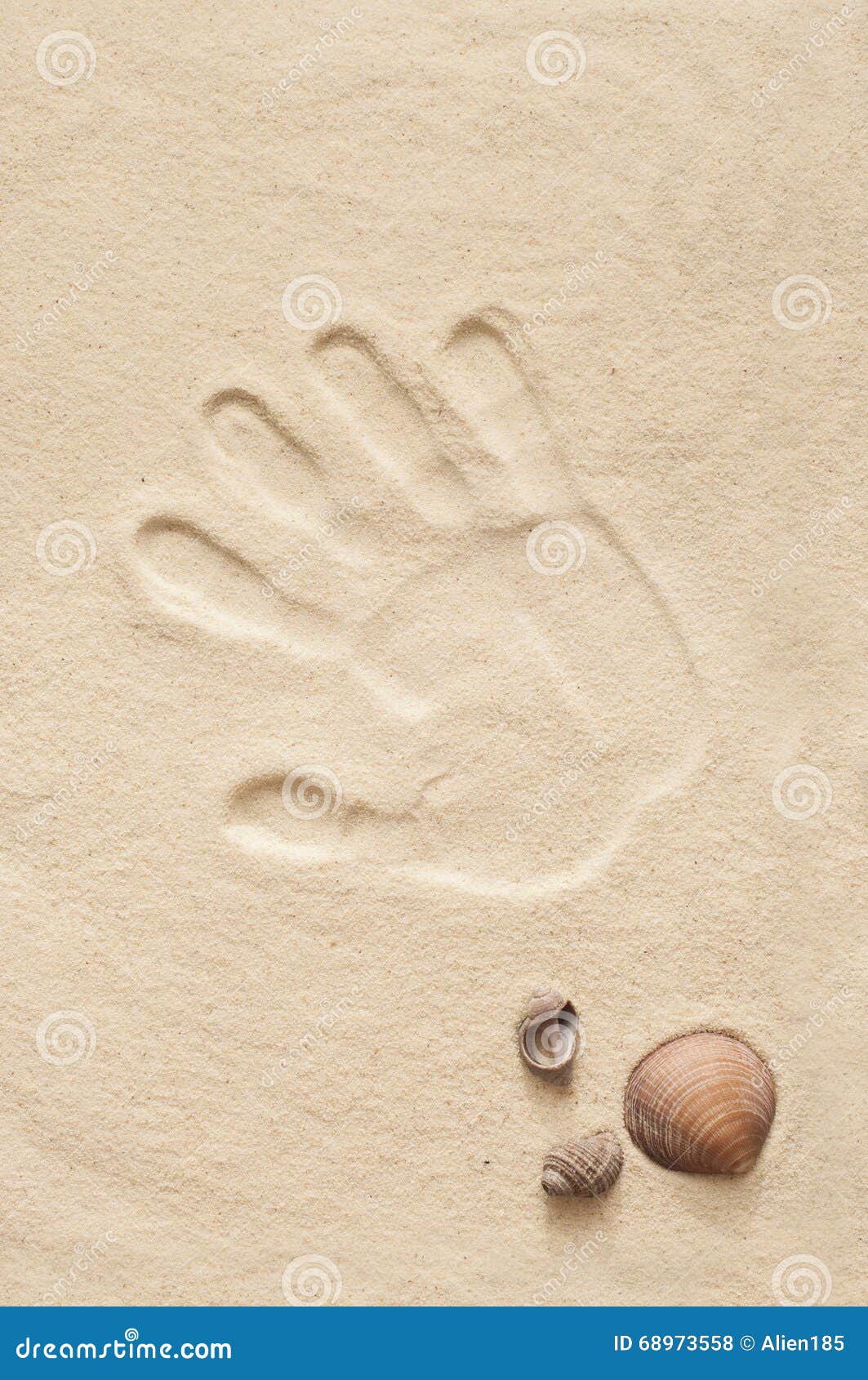 Hand print in sand stock photo. Image of italy, kids - 68973558