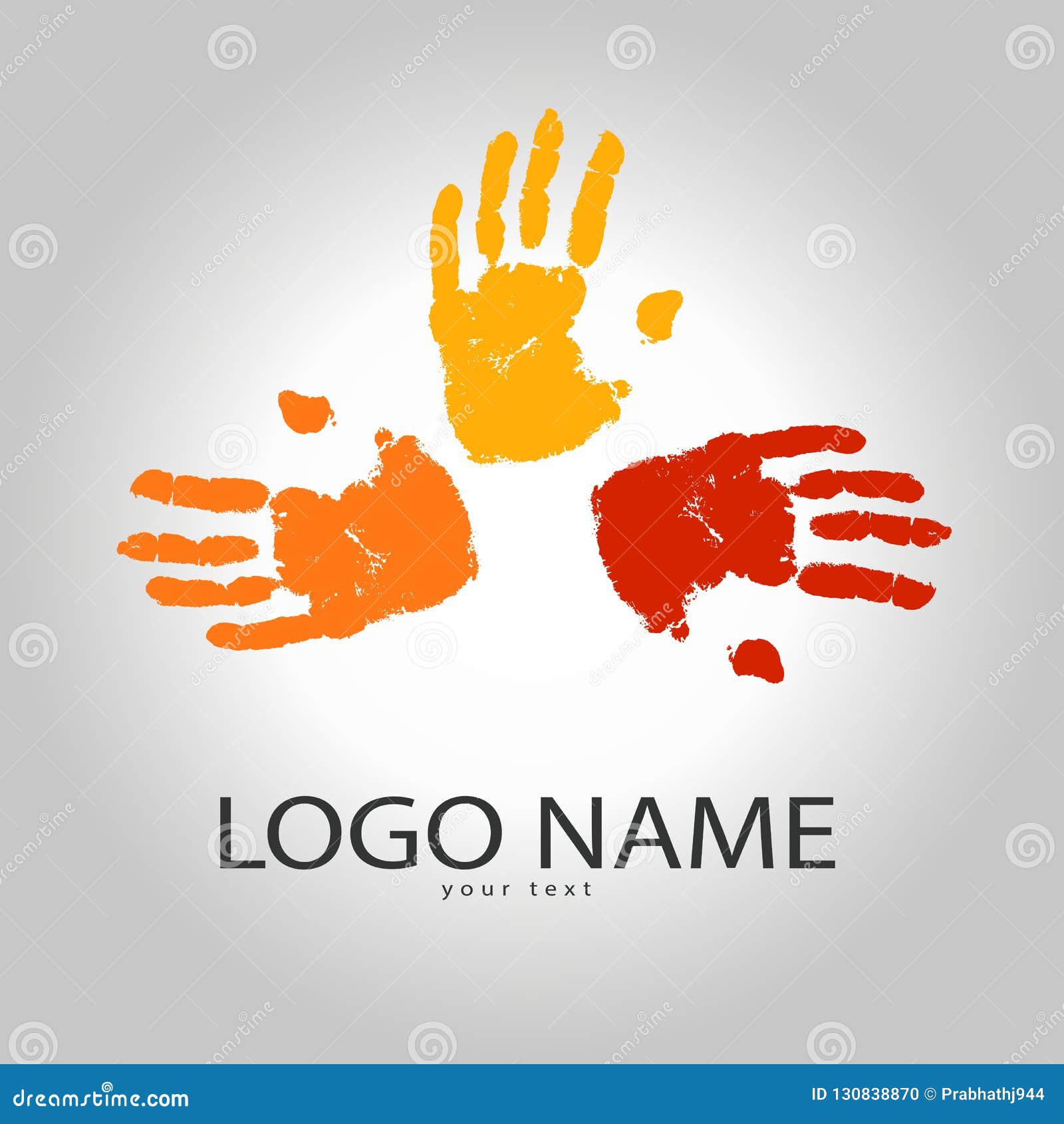 Hand print logo stock vector. Illustration of colors - 130838870