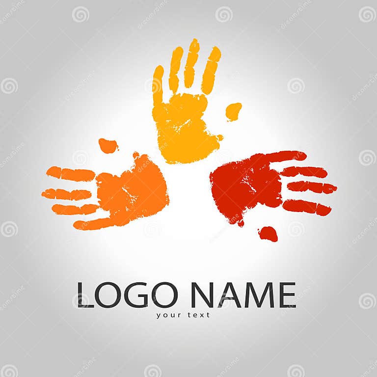 Hand print logo stock vector. Illustration of colors - 130838870