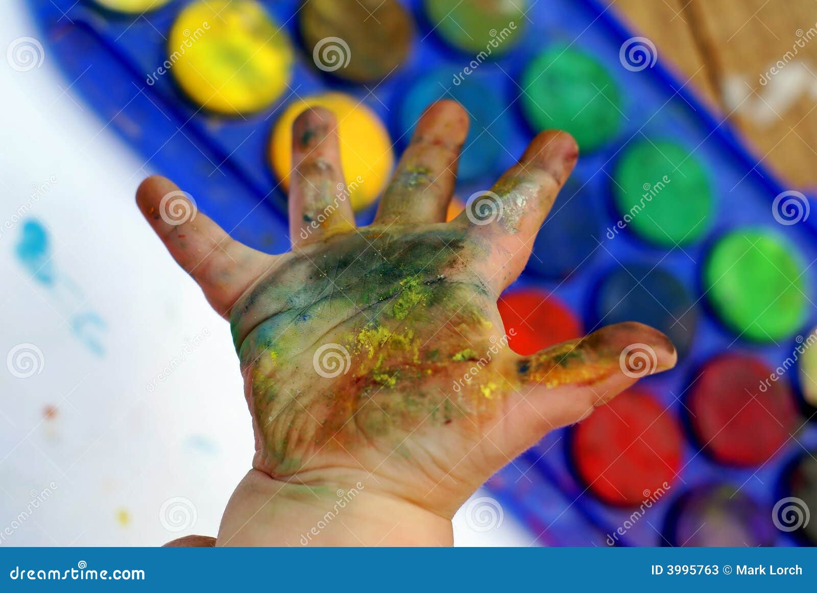 Hand printing stock image. Image of young, watercolour - 3995763