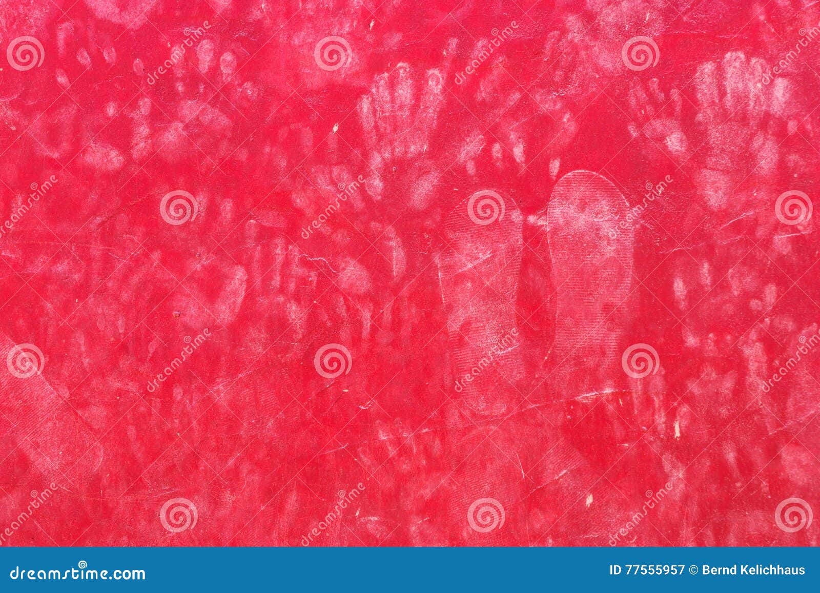 Hand prints on a red wall stock image. Image of paint - 77555957