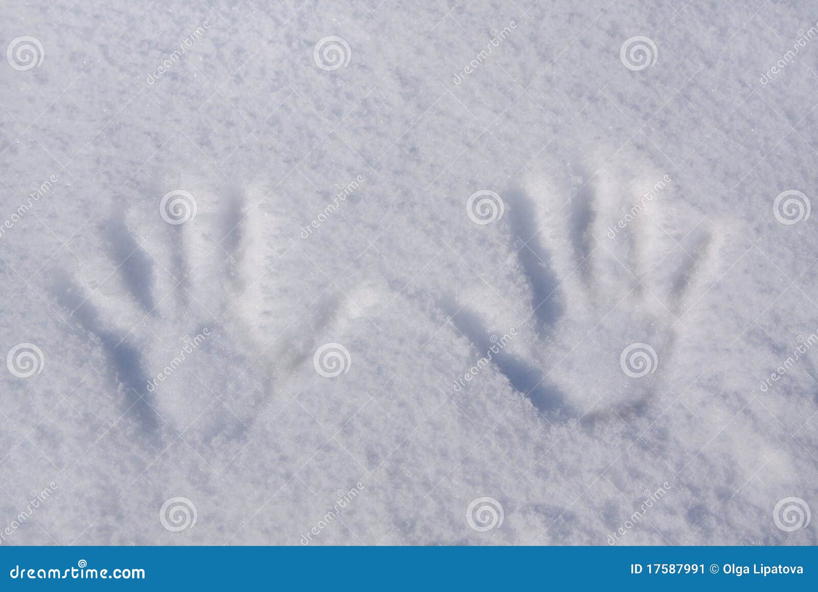 Hand Prints in Snow stock image. Image of abstract, fingerprint - 17587991