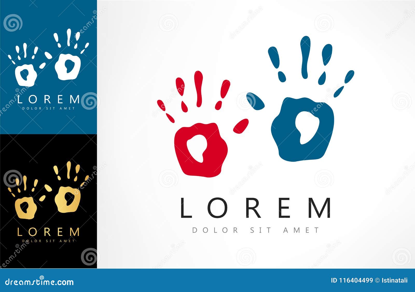 Hand prints vector logo stock vector. Illustration of cheery - 116404499
