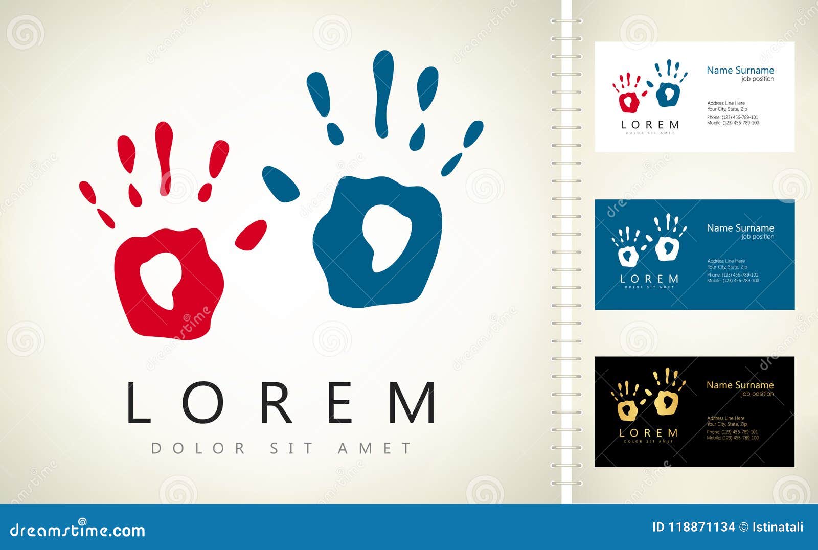 Hand prints vector logo stock vector. Illustration of finger - 118871134