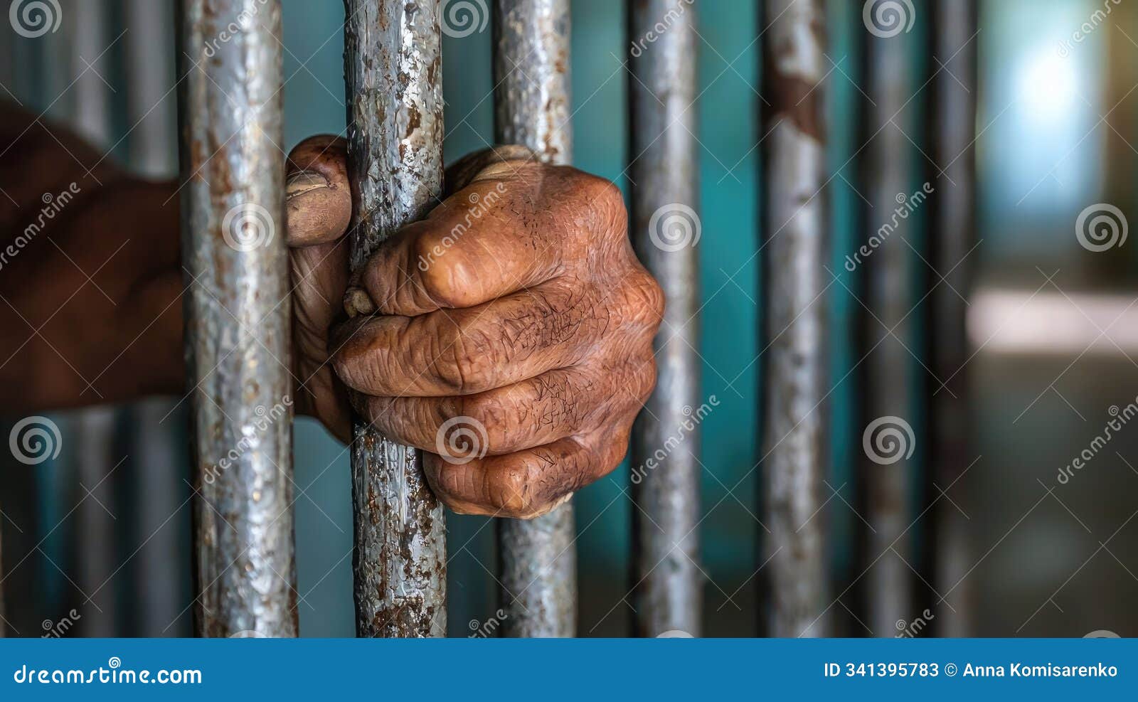Hand on the Prison Bars. Selective Focus Stock Image - Image of concept ...