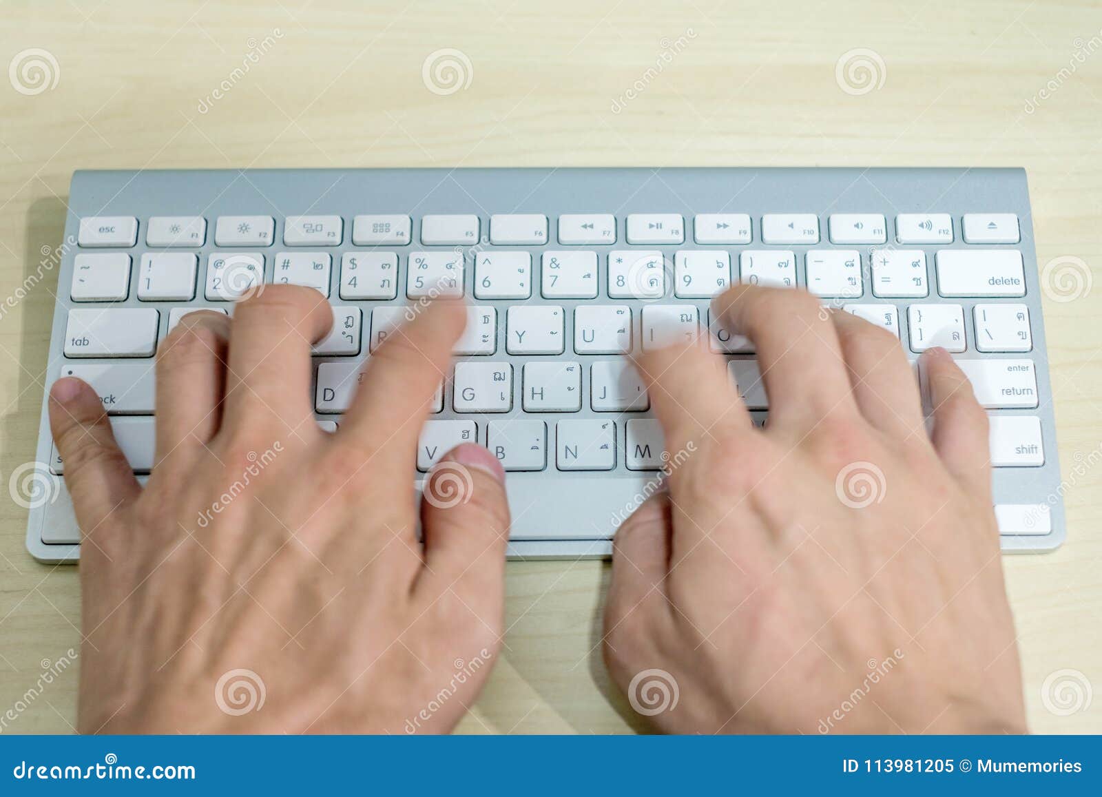 Hand Professional Programmer Typewriting on Modern Keyboard on W Stock ...