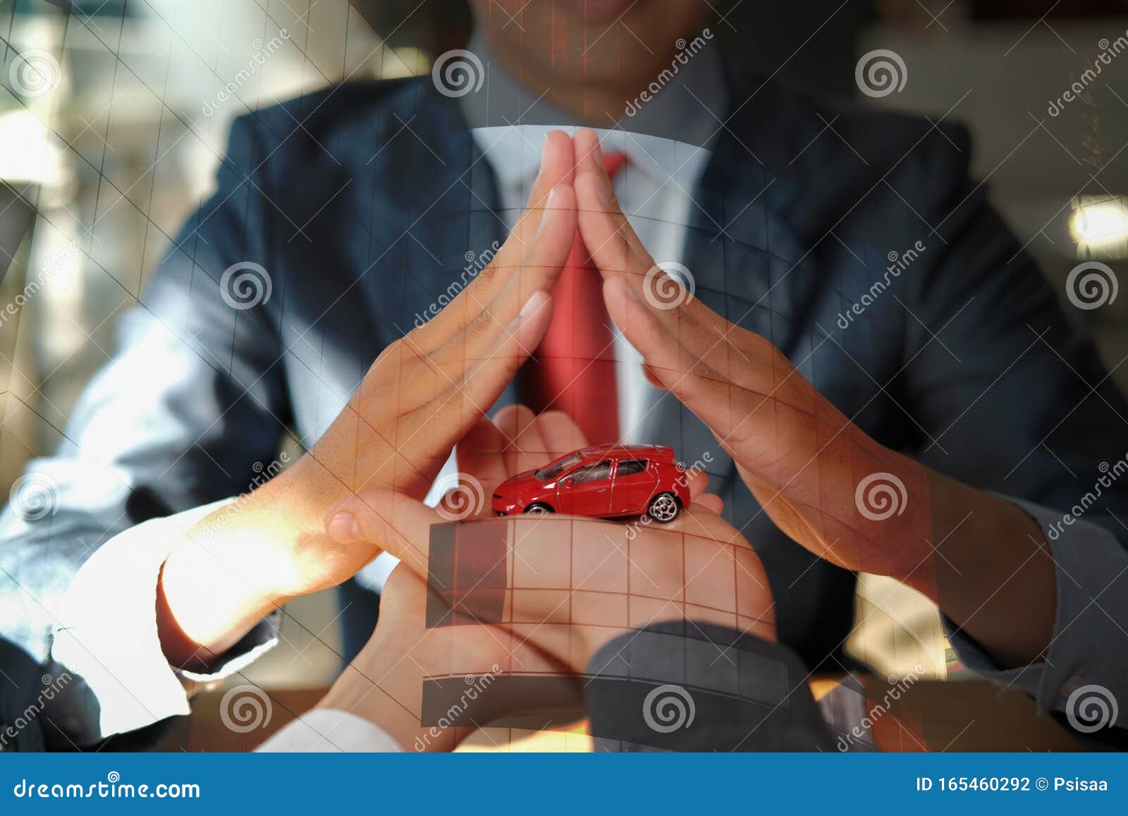 Hand Protecting Car Model. Auto Insurance, Safety & Security Concept ...
