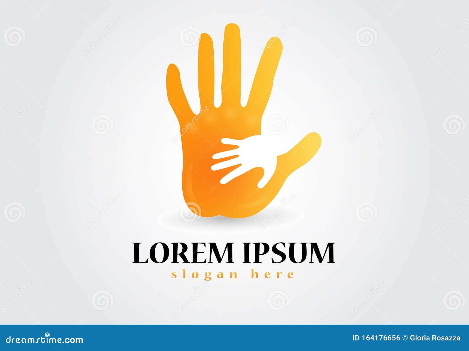 Hand Protecting A Child Logo Vector | CartoonDealer.com #164176656