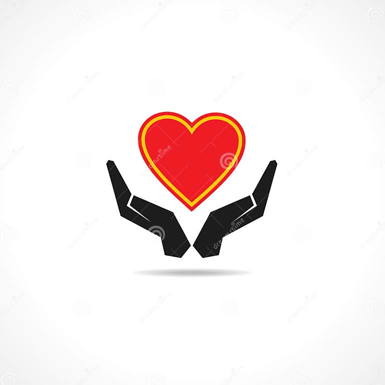 Hand Protecting a Heart Icon Stock Vector - Illustration of helping ...