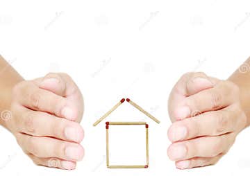 Hand protecting something stock photo. Image of care - 32063720