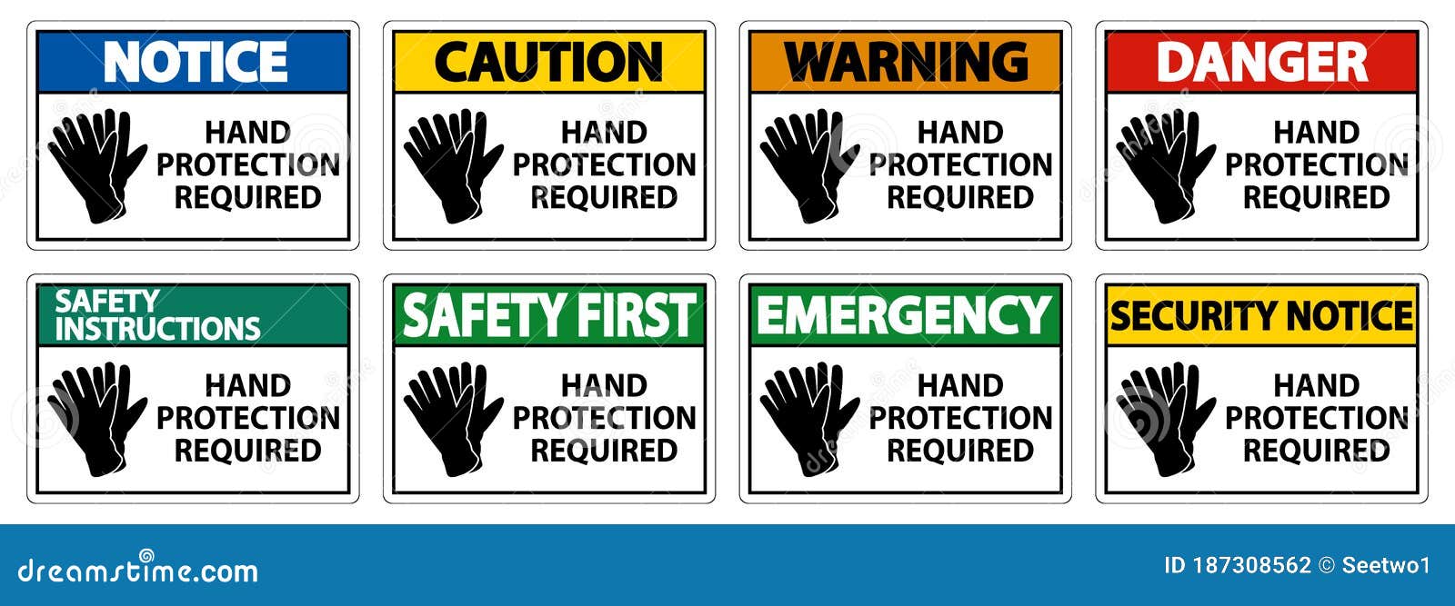 Hand Protection Required Sign on White Background Stock Vector ...