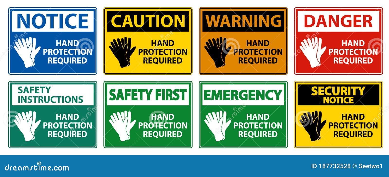 Hand Protection Required Sign on White Background Stock Vector ...