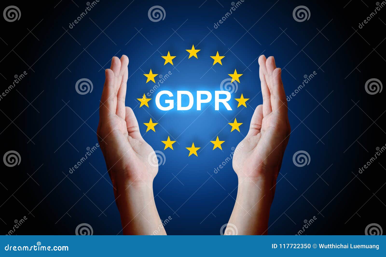Hand Protection Sign General Data Protection Regulation GDPR. Stock ...
