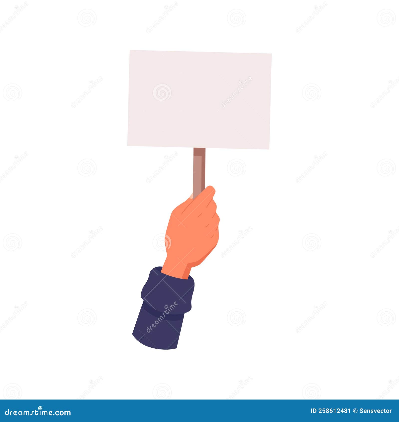 Hand of Protestor with Placard Stock Vector - Illustration of flat ...
