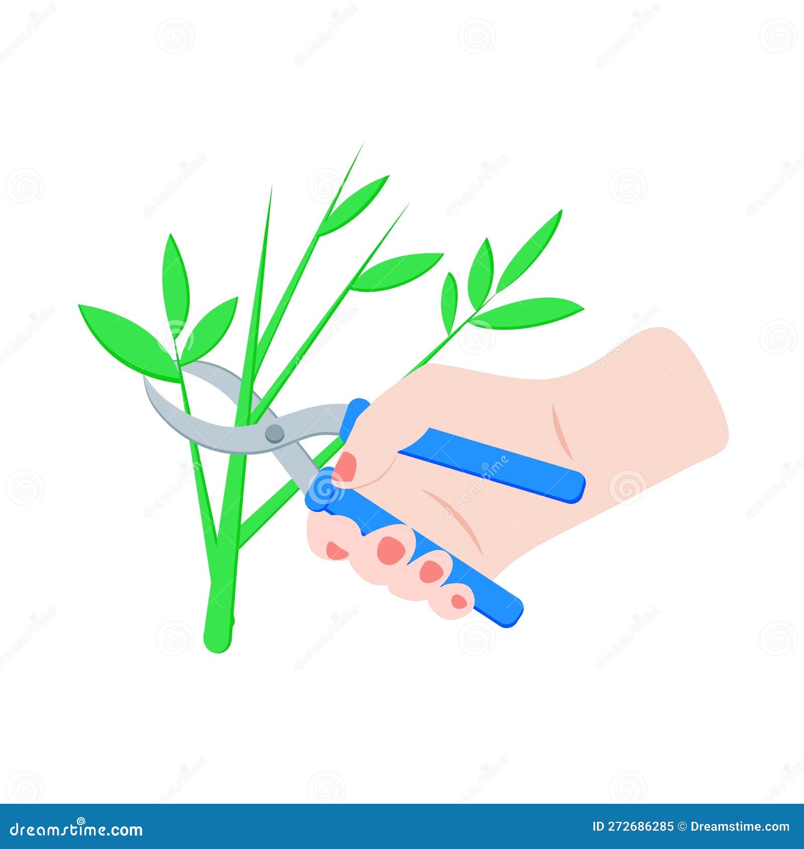 Vector Hand is Pruning Garden Tree with Clippers. Stock Vector ...