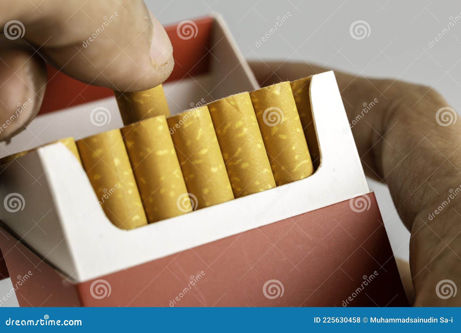 Hand Pull Out Cigarette in Pack. Stock Photo - Image of addiction ...