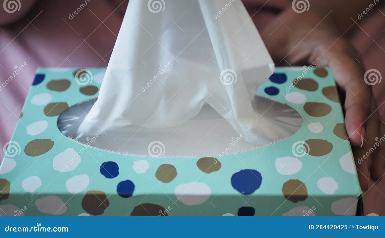 Hand Pull Out a Piece of Tissue from Tissue Paper Box Stock Video ...