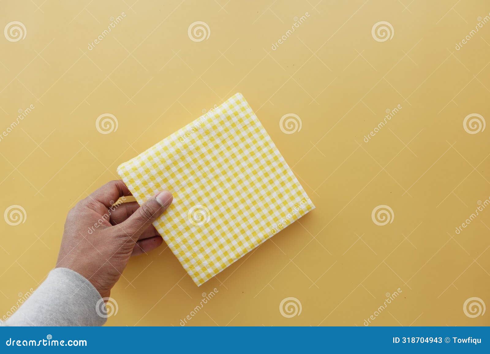 Hand Pull Out a Piece of Yellow Color Tissue Stock Image - Image of ...