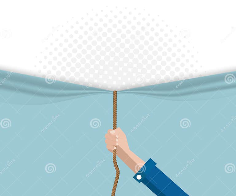 Hand Pull Rope Open Half Tone Background Stock Vector - Illustration of ...