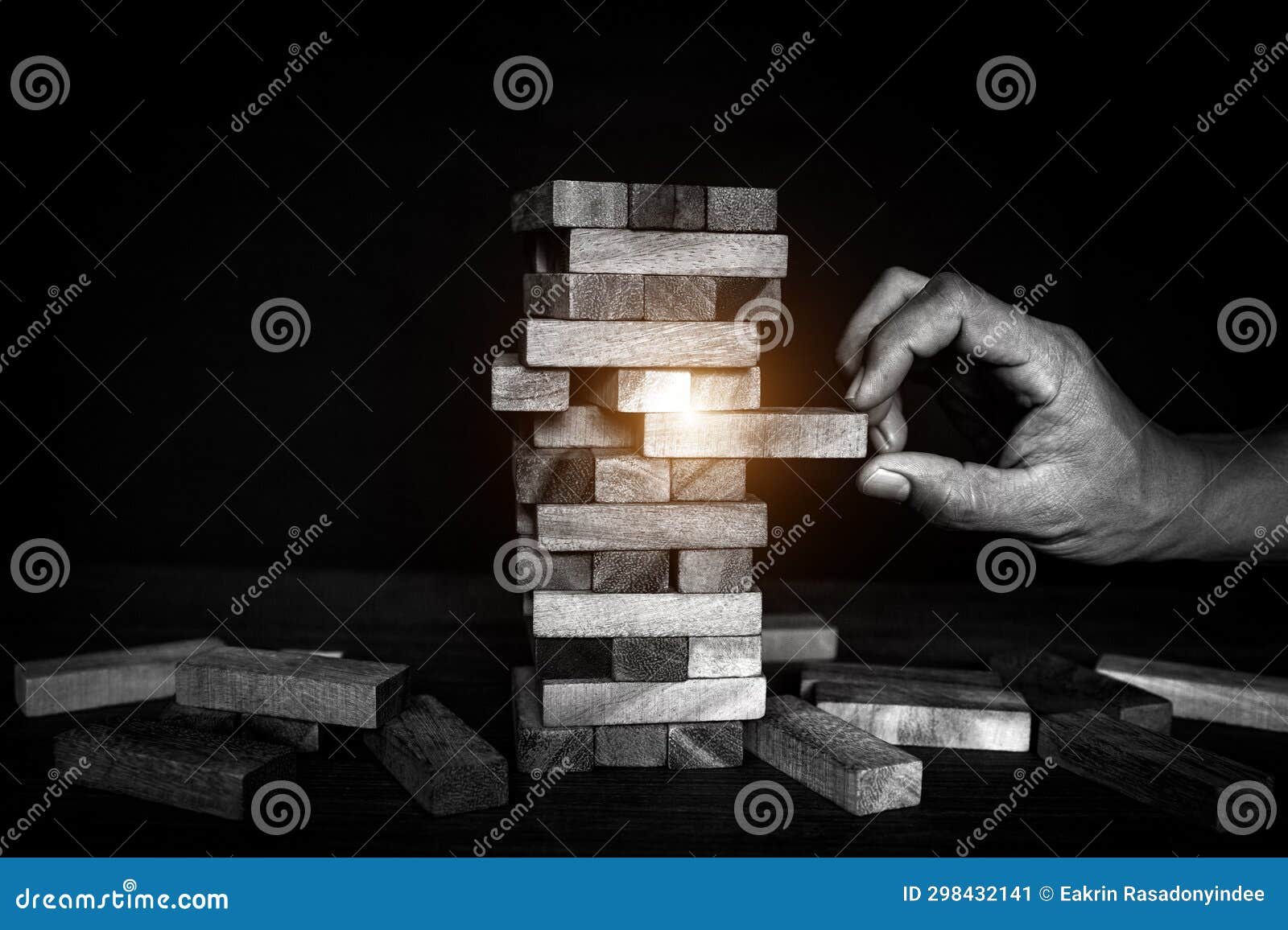 Hand Pull Wooden Block Tower Stack in Pyramid Stair Step with Caution ...