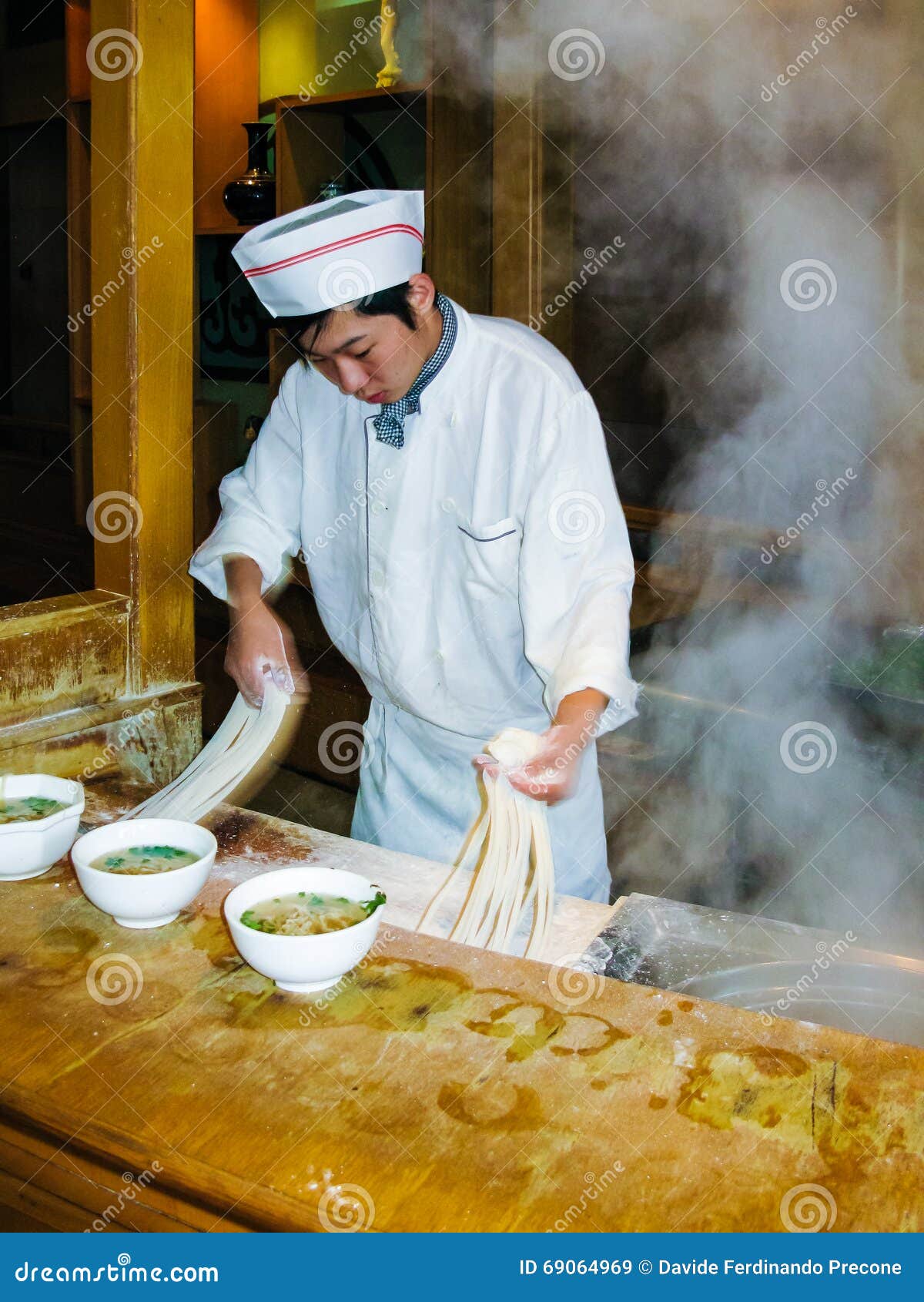 Hand pulled noodles editorial stock image. Image of white - 69064969