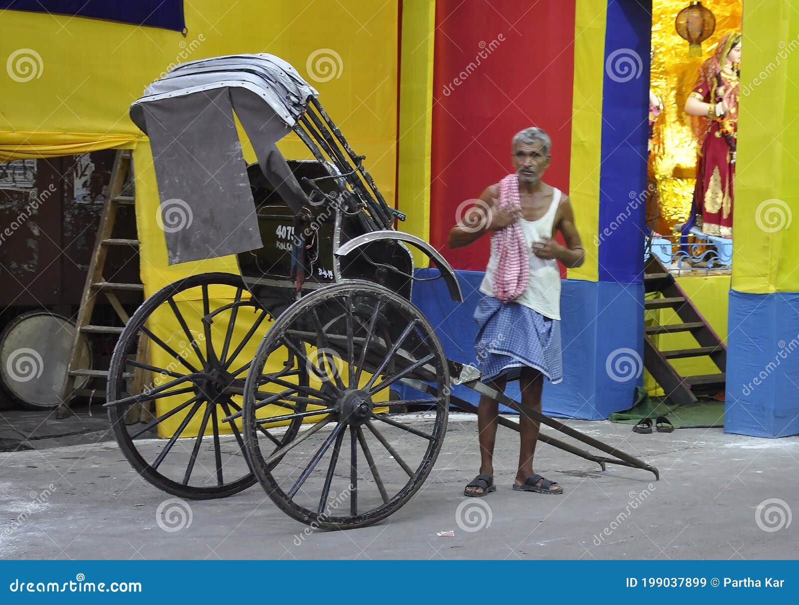 Hand Pulled Rickshaw Editorial Photo | CartoonDealer.com #47237039